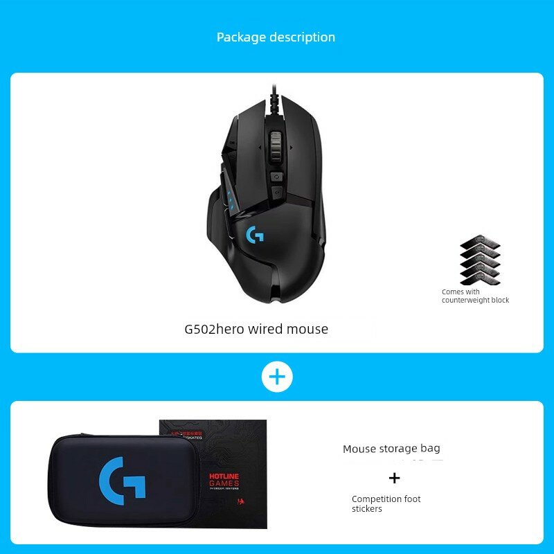 Игровая мышь Logitech G502 HERO Nebula Series, проводная, RGB, для ноутбуков, киберспорта, PUBG, с макросами G502 HERO