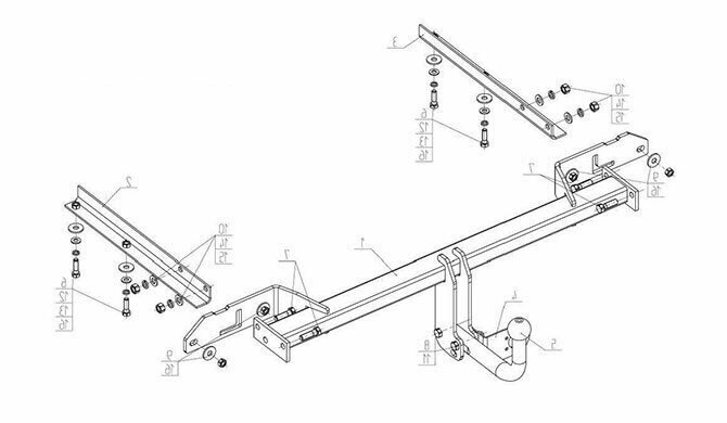 Фаркоп для Opel Zafira C (5dr.) минивэн 2012г.-по н. в. (без электрики) (паспорт и сертификат) AvtoS. OP07