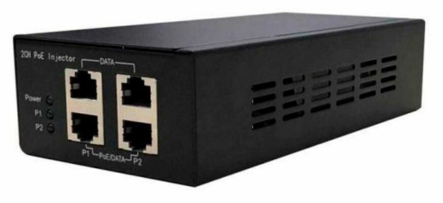 Инжектор OSNOVO 2 порта, стандарт Gigabit Ethernet, выходное напряжение 56 В (MIDSPAN-2/602G)
