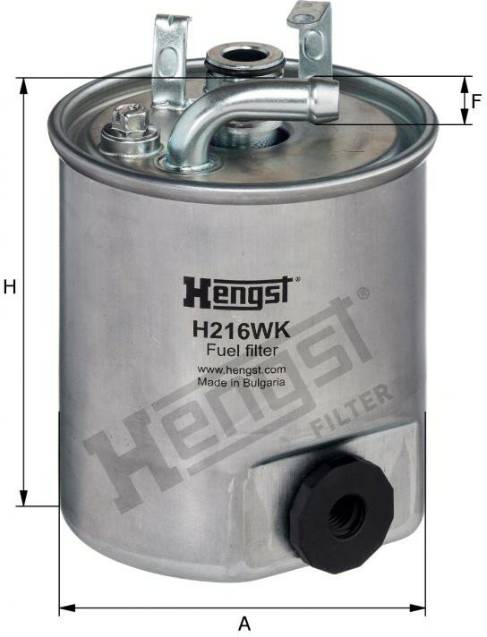 Фильтр топливный HENGST H216WK Mercedes Sprinter 2-T, 3-T, 4-T Mot. Om612, Om 4.00->