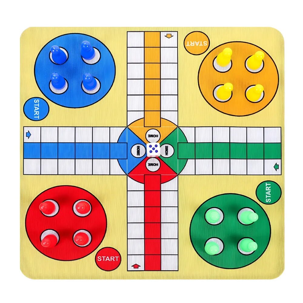 LAMIRO Настольная игра "Лудо" с цветными резиновыми игрушками.