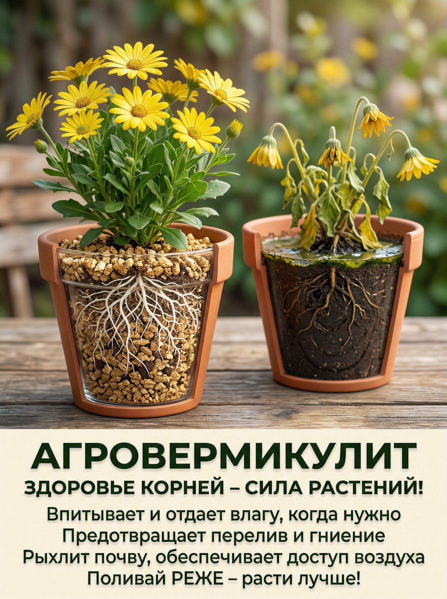 Агровермикулит М150 Крупный 2.0 мм (2 л) - Здоровье корней для цветов, рассады, комнатных растений, мульчирования и хранения урожая: лука, чеснока, корнеплодов