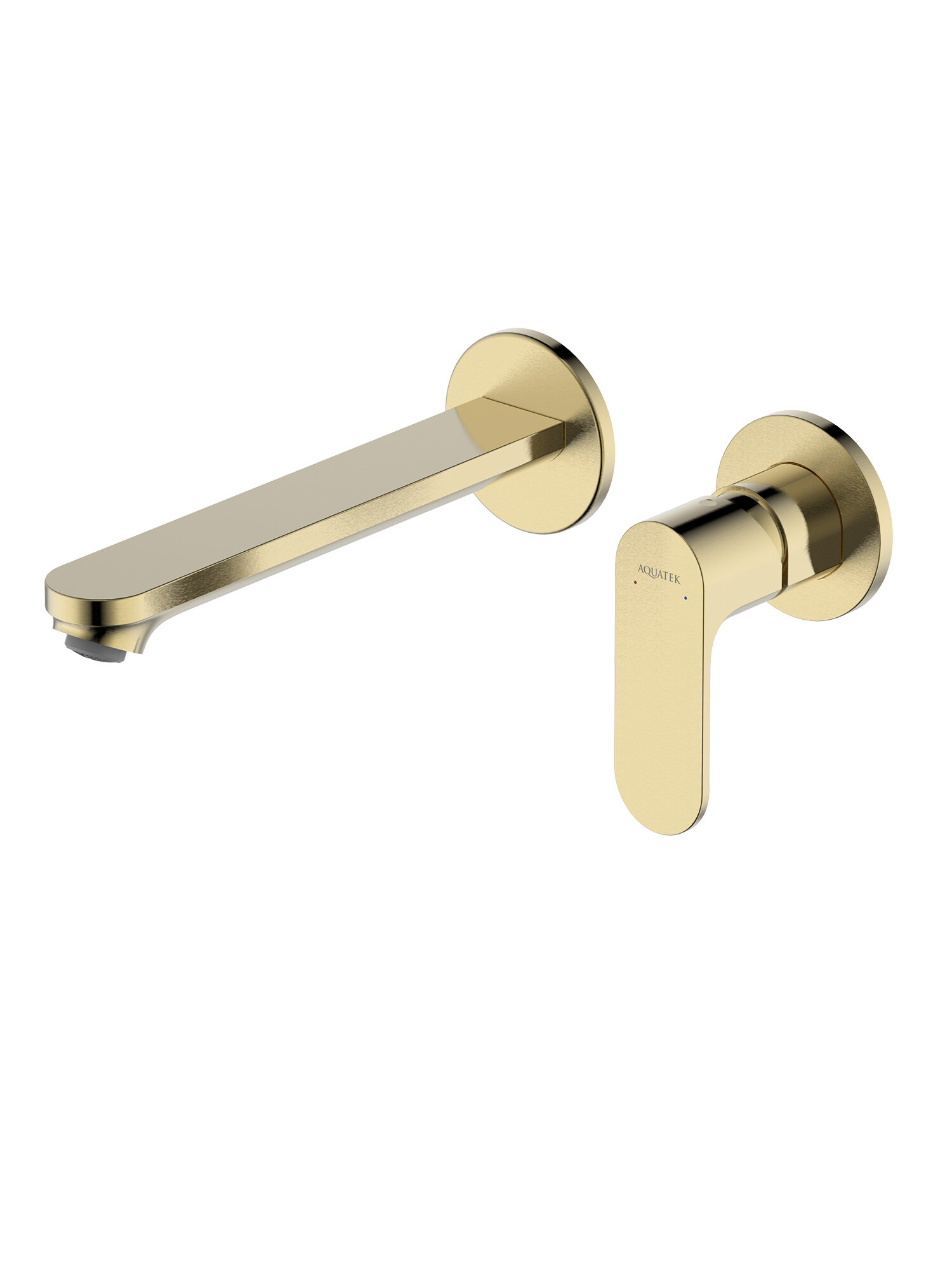 Смеситель для раковины настенный (внешняя и скрытая часть) Aquatek AQ1913BG альфа, шлифованное золото