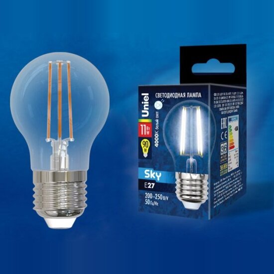 Светодиодная лампа Uniel LED-G45-11W/4000K/E27/CL PLS02WH