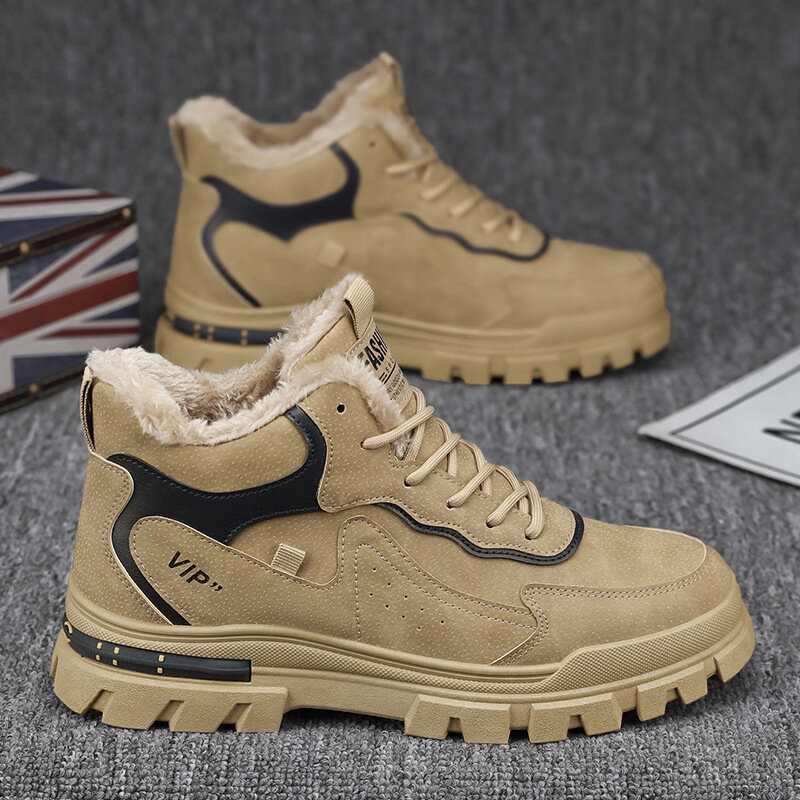 LUO Обувь мужская Зимняя для пожилых Высокая обувь нагретая/LD868-1 Khaki
