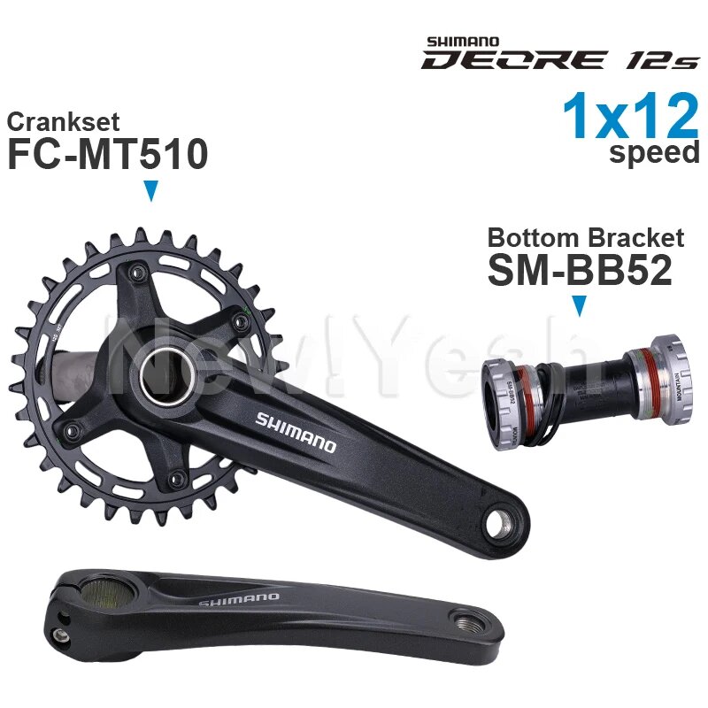Шатуны Shimano Deore FC-MT510 1x12, 170mm, 32T