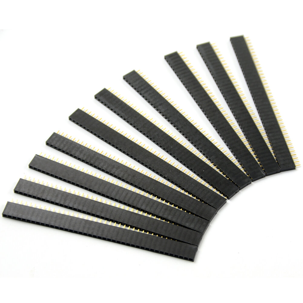10 шт. Разъемы штыревые 1x40P шаг 2.54 мм, черные