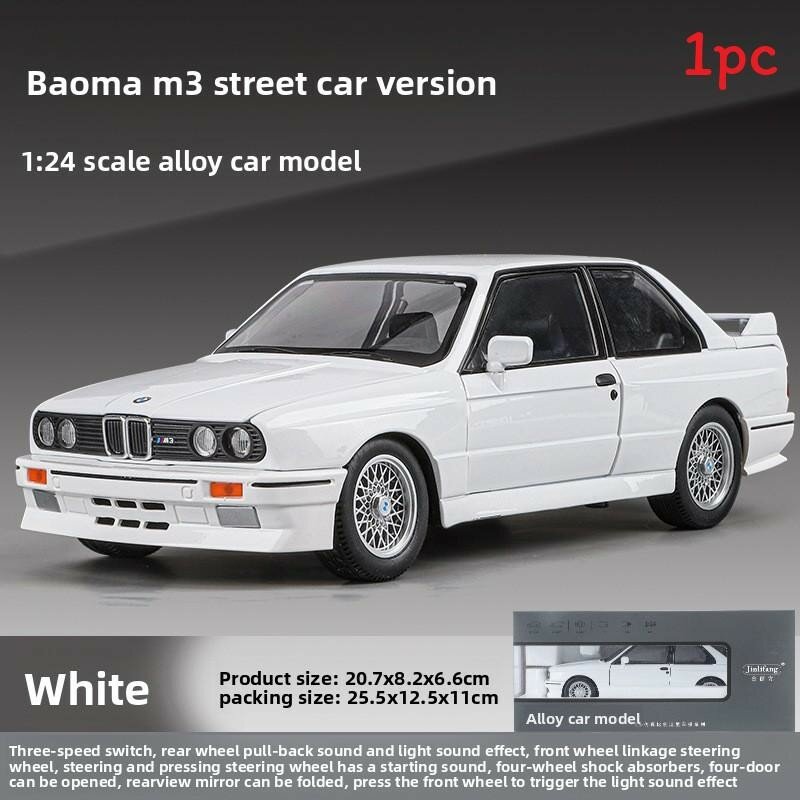 Модель автомобиля bmw m3 e46 из сплава для детей и коллекционеров с инерционным управлением и дизайном белый