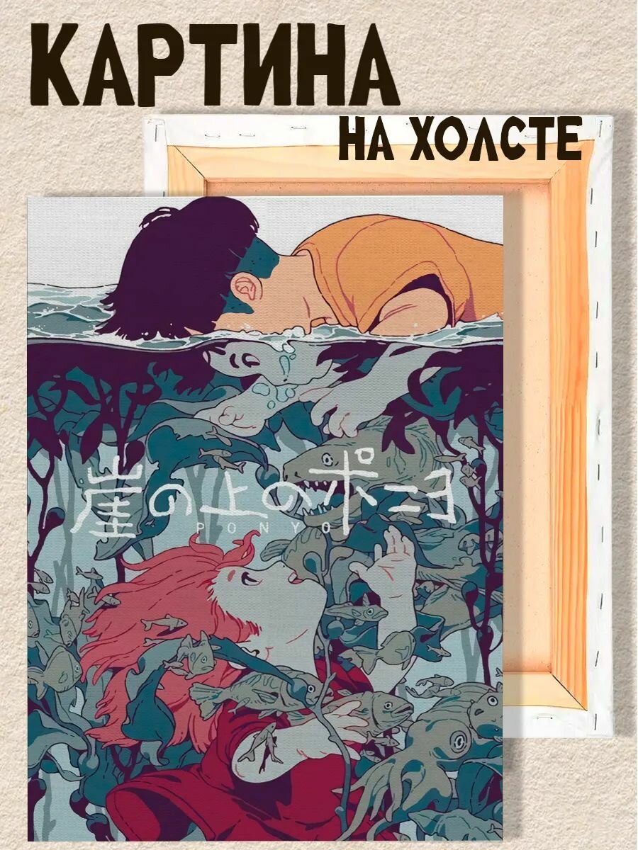 Картина на стену аниме, на подрамнике, 1шт, 38х25 размер.