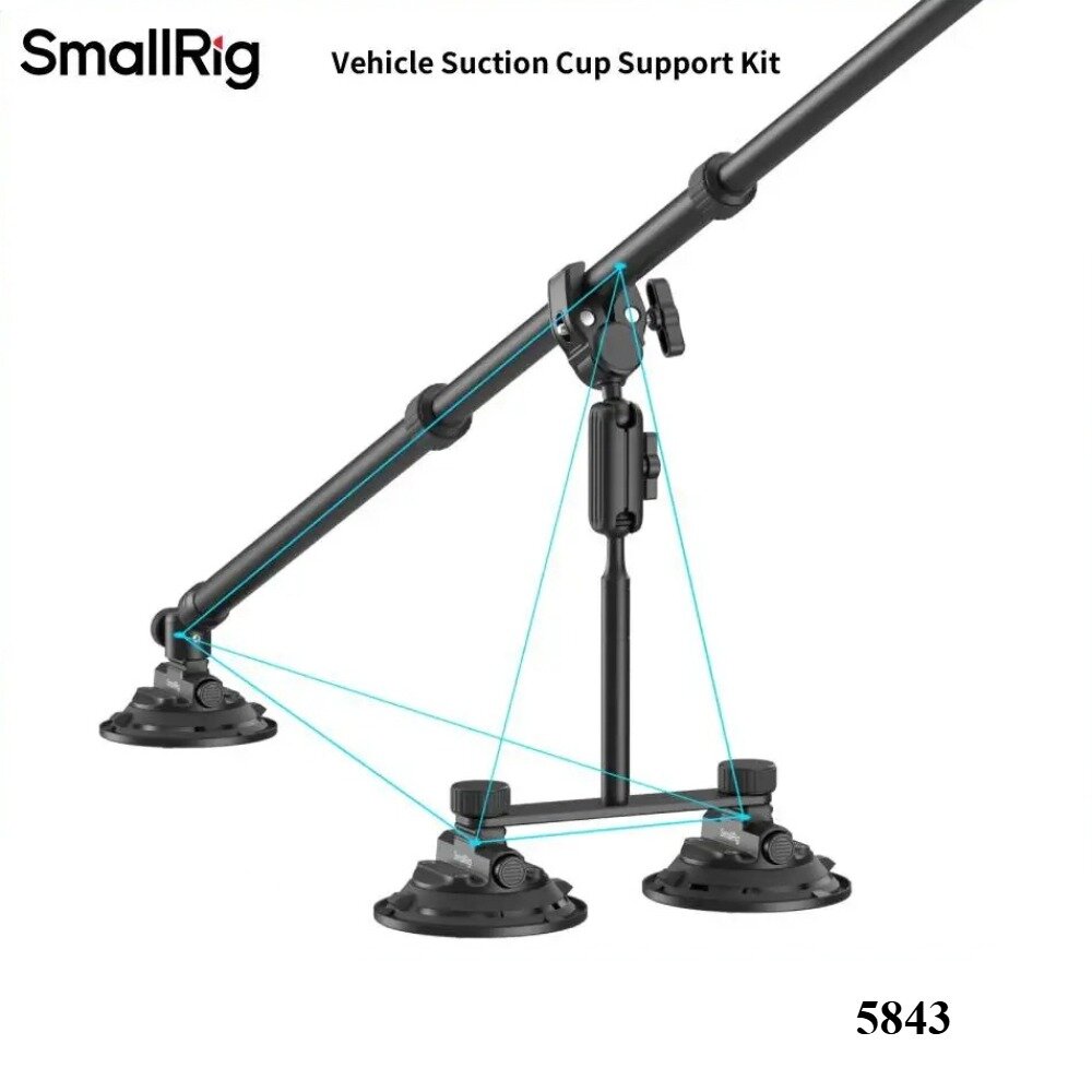 SmallRig 5843 Автомобильный комплект поддержки на присосках для Insta360 X5, GoPro 12/11, DJI Osmo Action 4/3