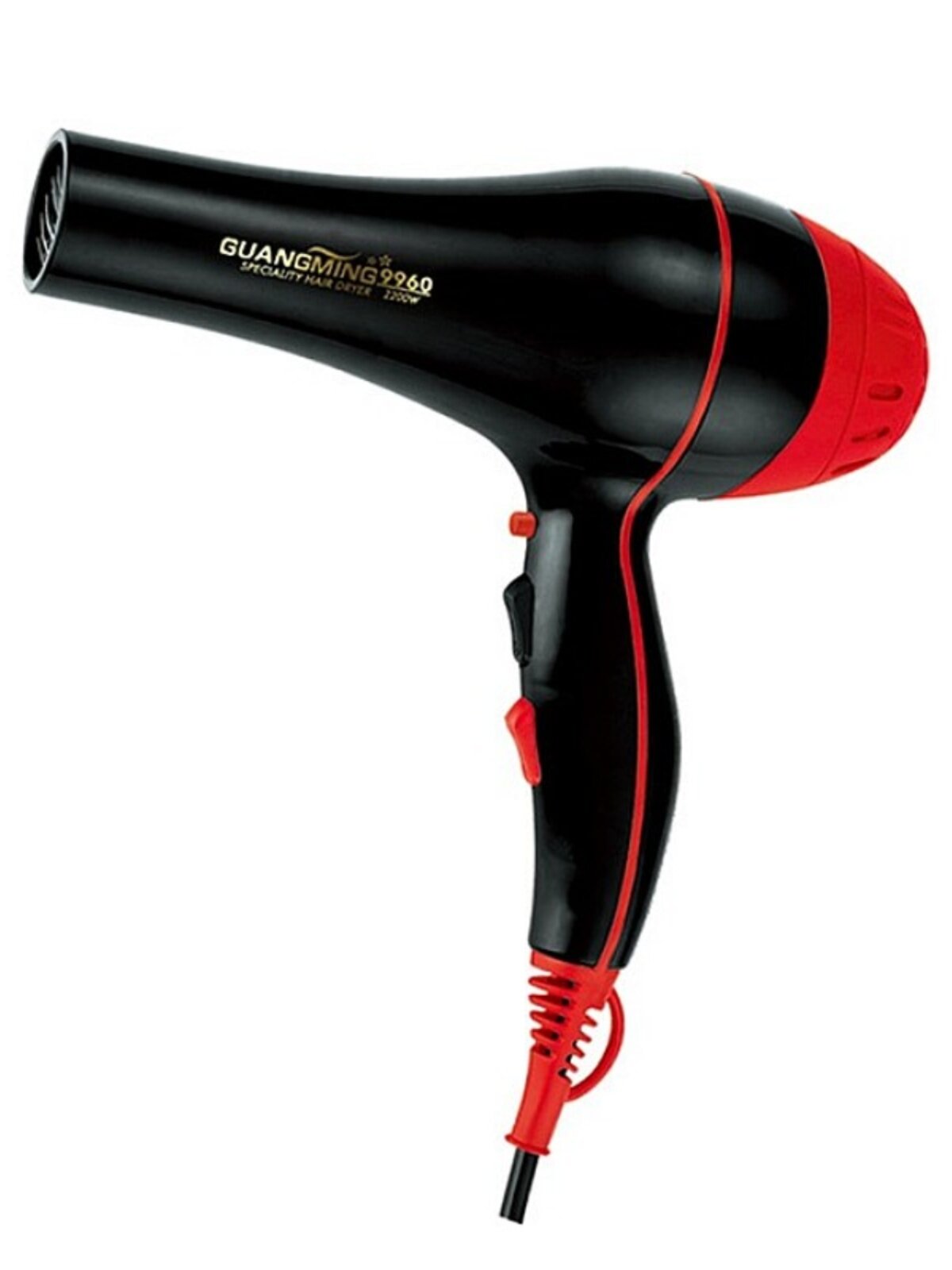 Фен Guangming 9960, высокомощный, 2200 Вт, с горячим и холодным воздухом, для дома, парикмахерских, стилистов и ухода