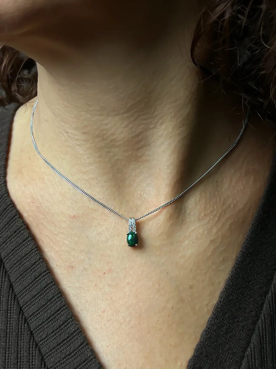 Подвеска, серебро, 925 проба, родирование, фианит, опал