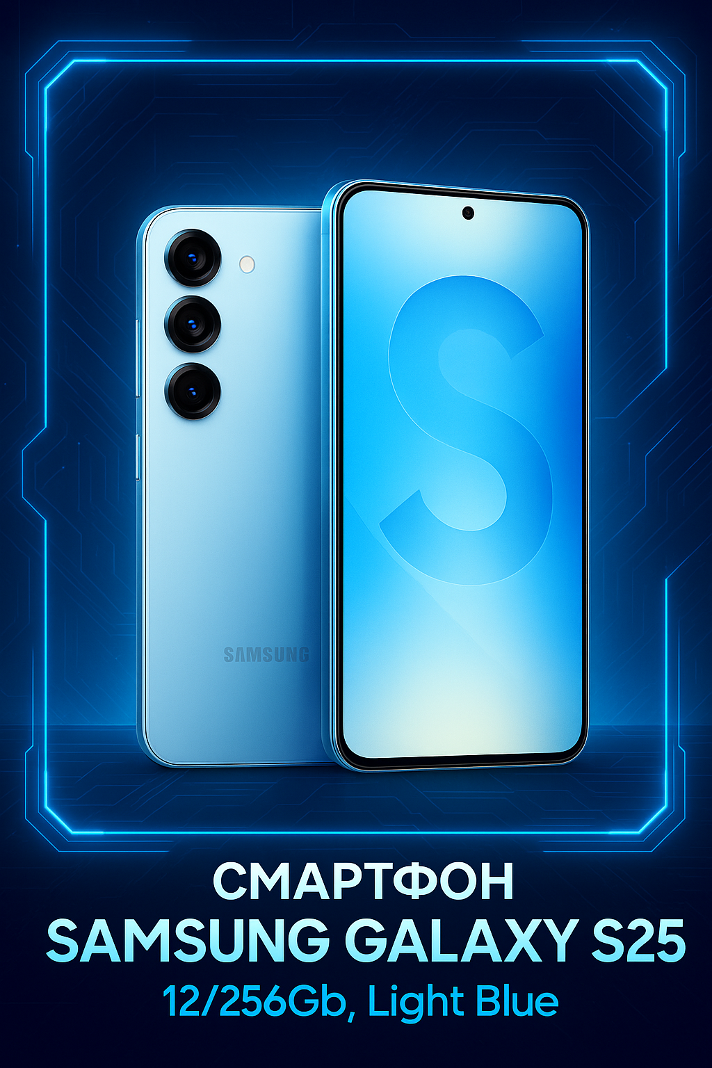 Смартфон Samsung Galaxy S25 12/256Gb, Light Blue (голубой) 2025