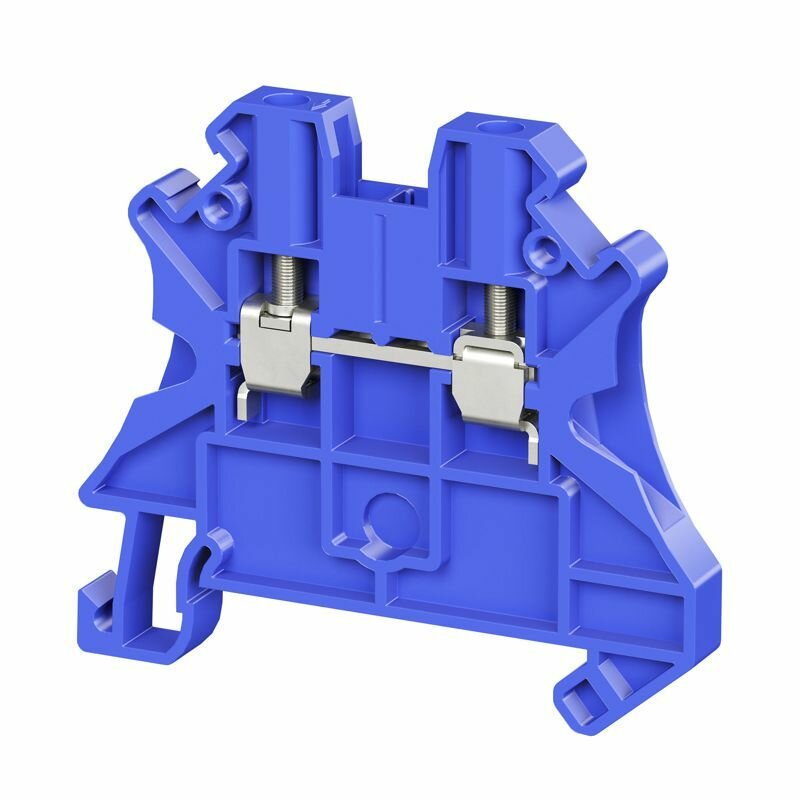 Клемма проходная винтовой зажим; 2 точки подключения; 2.5кв. мм син. DKC TUR-2.5R-BU