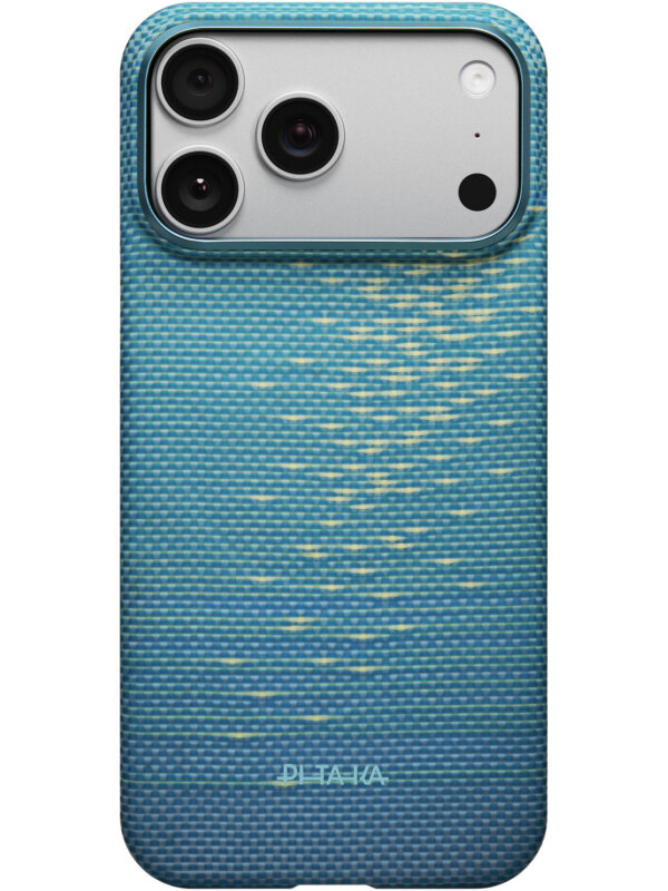 Чехол Pitaka Ultra-Slim Case (PitaTap) Lucid Blue для iPhone 17 Pro, кевлар, голубой
