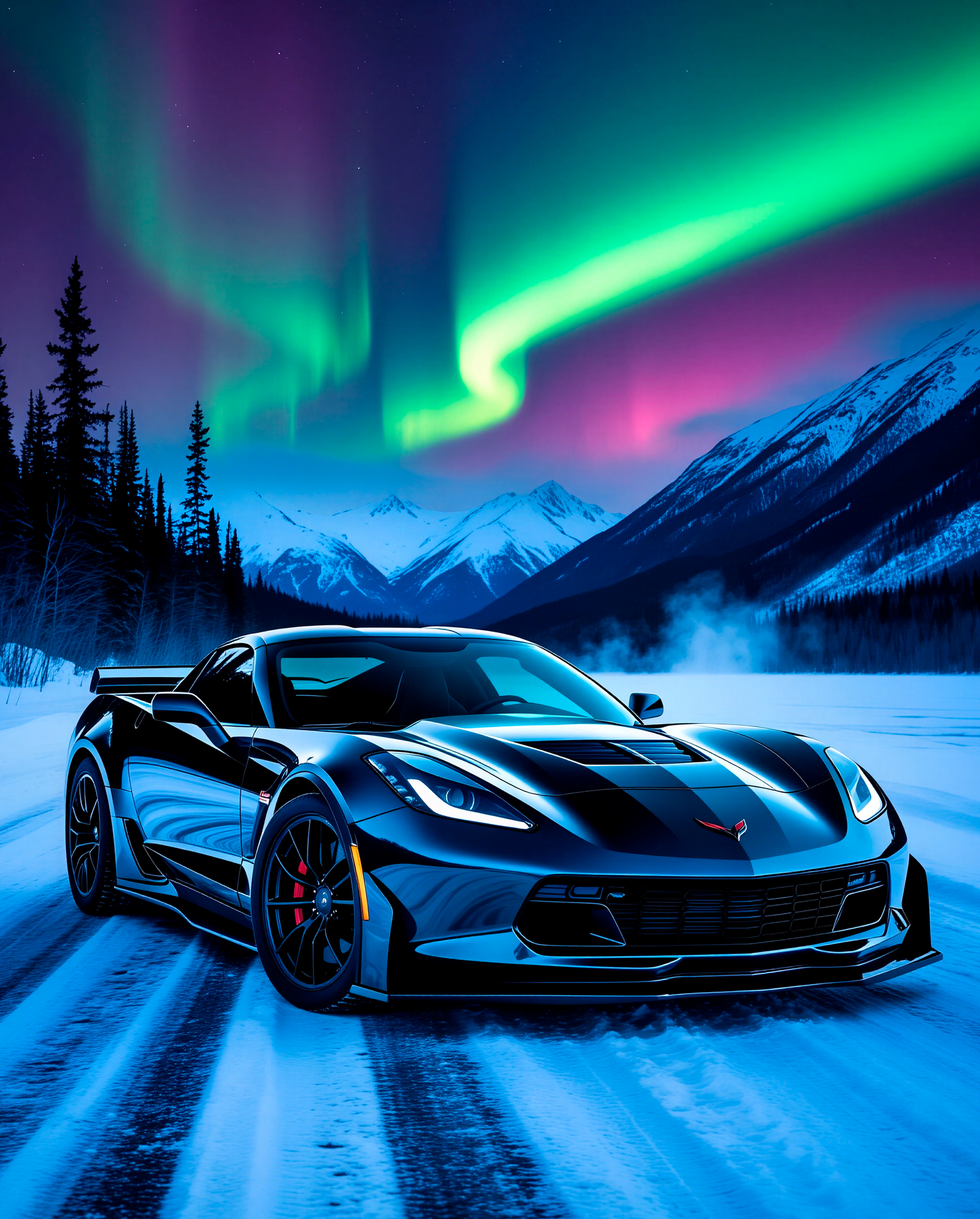 Интерьерная картина на холсте на подрамнике 40х50 машина Chevrolet Corvette