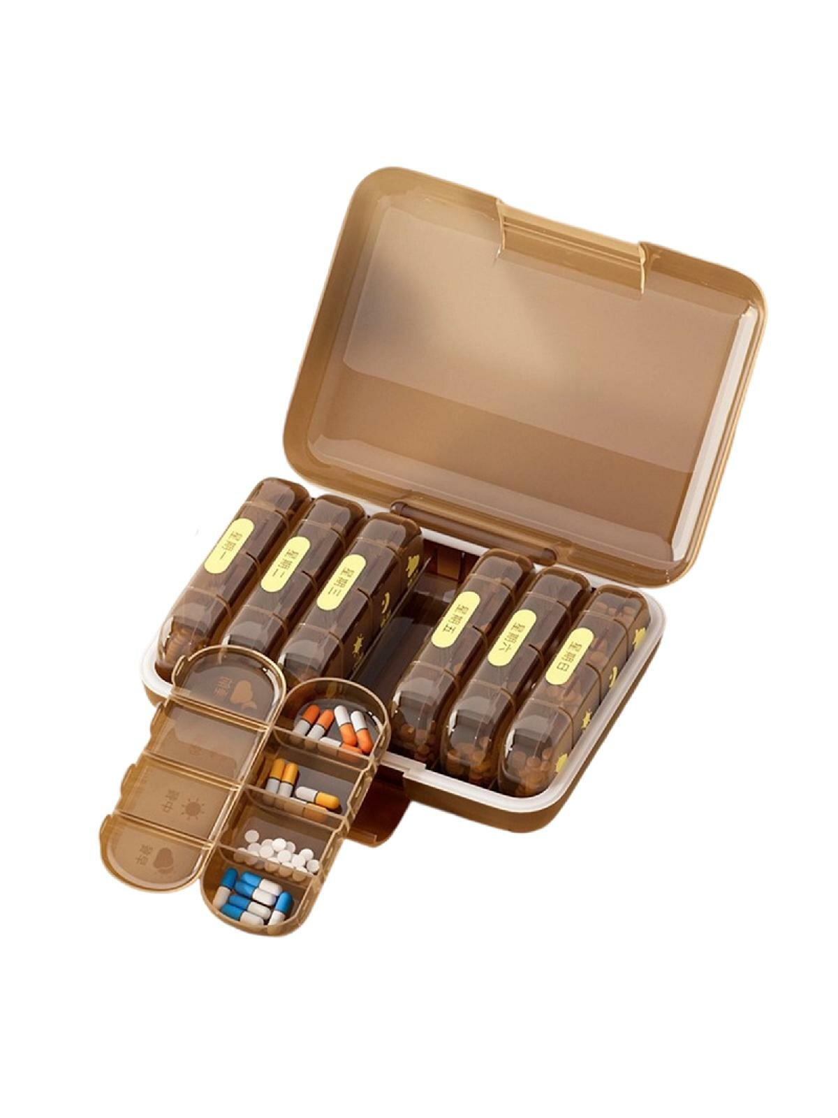 Child Safe Vitamin Dispenser Medication Box With Food Grade PP Build Holder
