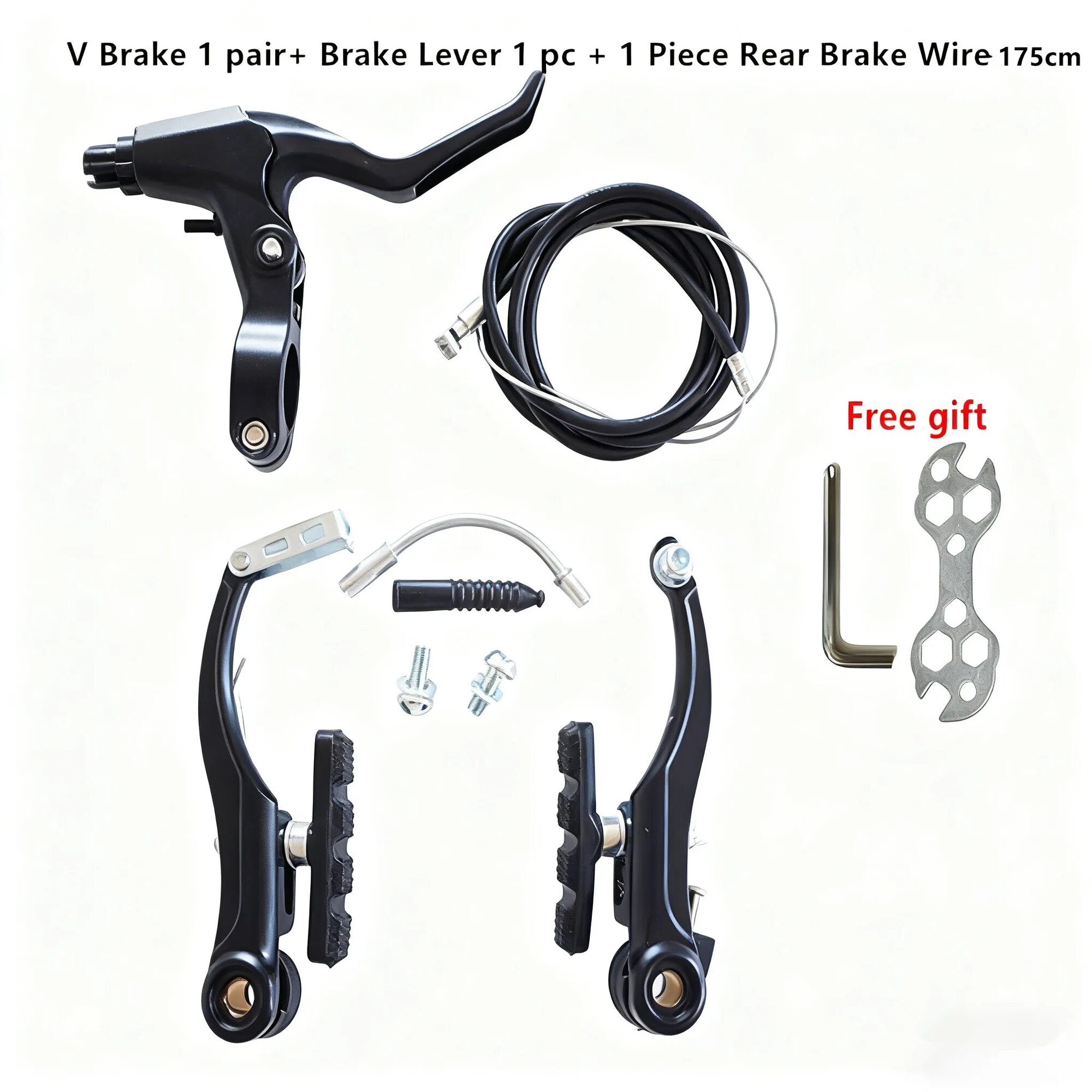 Тормоза V-образные для MTB/BMX, алюминиевые, черный Rear brake set