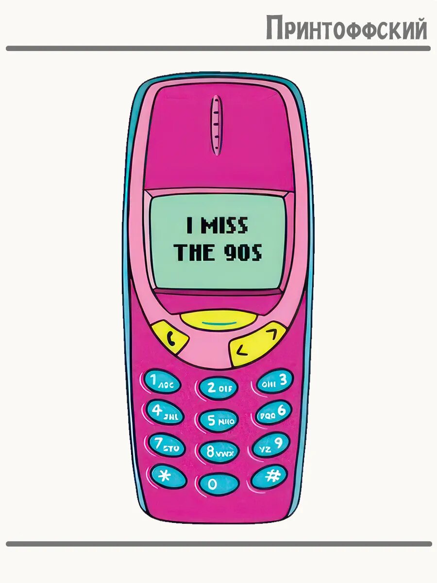 Термонаклейка старый телефон nokia 3310