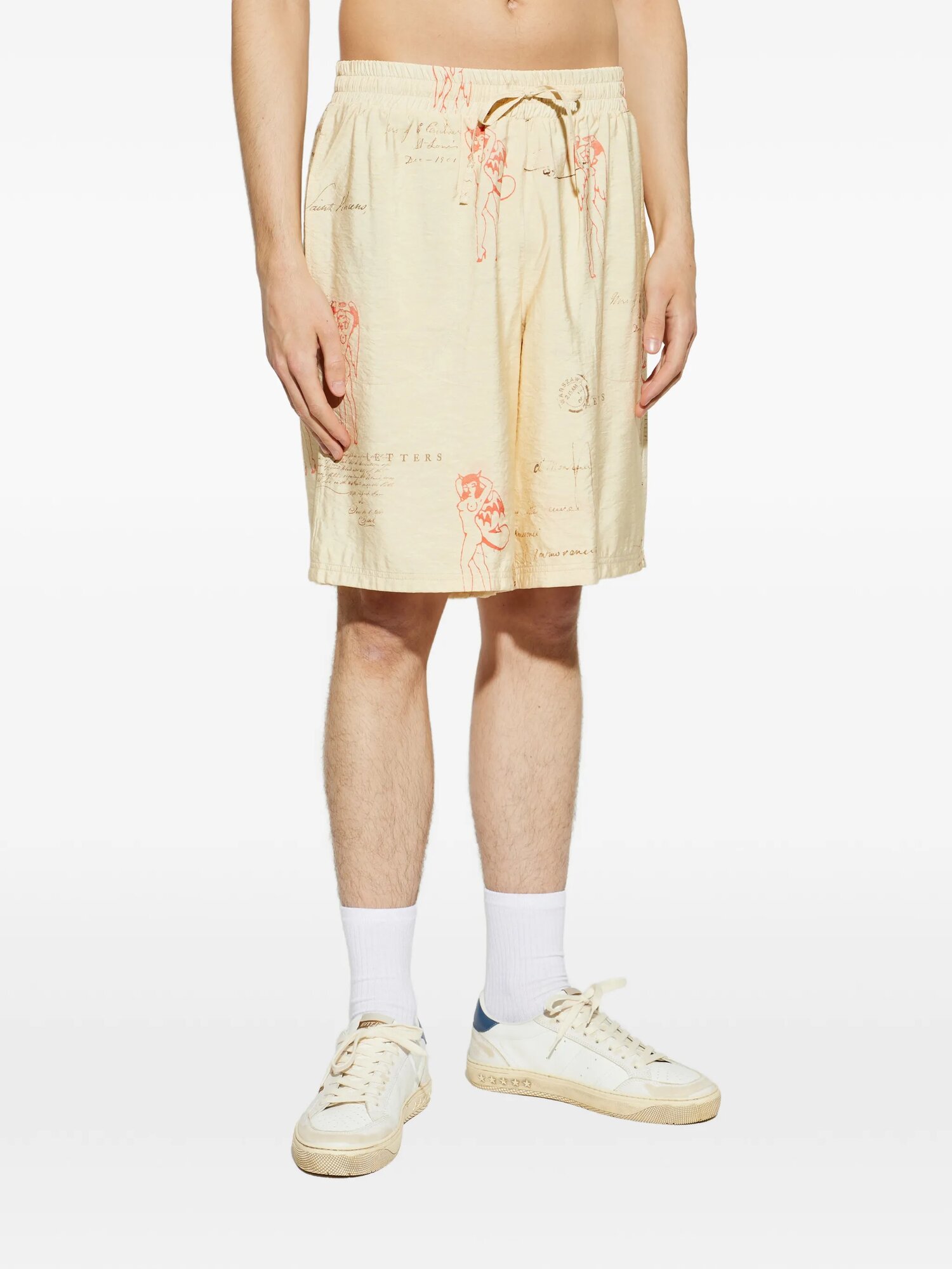 Шорты MISBHV Printed drawstring shorts, размер L, yellow — фото 1