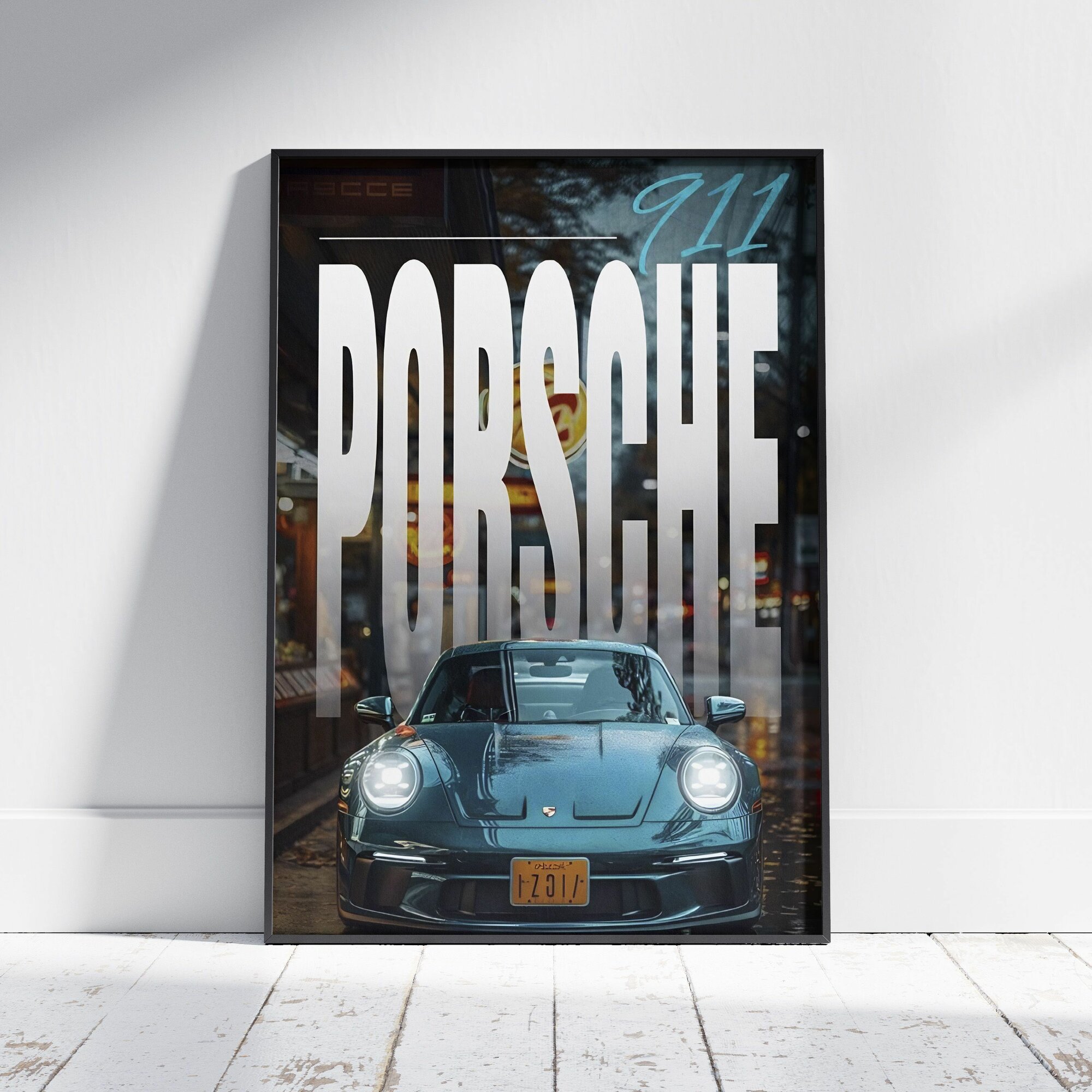 Плакат на стену для интерьера Спорткар (Porsche 911 12) - Постер по спортивным гоночным машинам автомобилям формата А3 (30x42 см)
