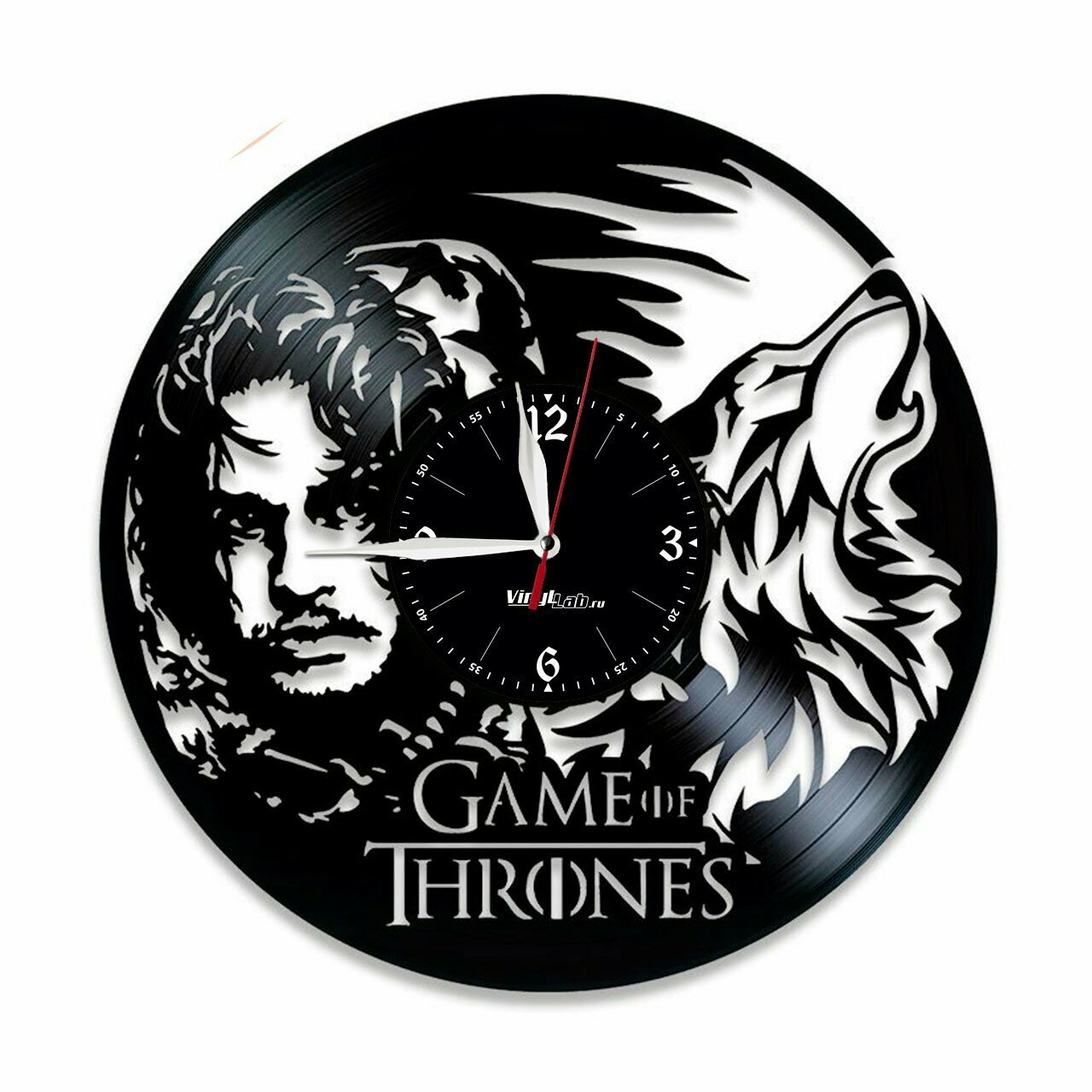 Часы из виниловой пластинки (c) VinylLab Джон Сноу, диаметр 30 см