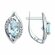 Серьги DIAMD'OR, серебро, 925 проба, родирование, топаз, фианит, длина 1.7 см, ,...