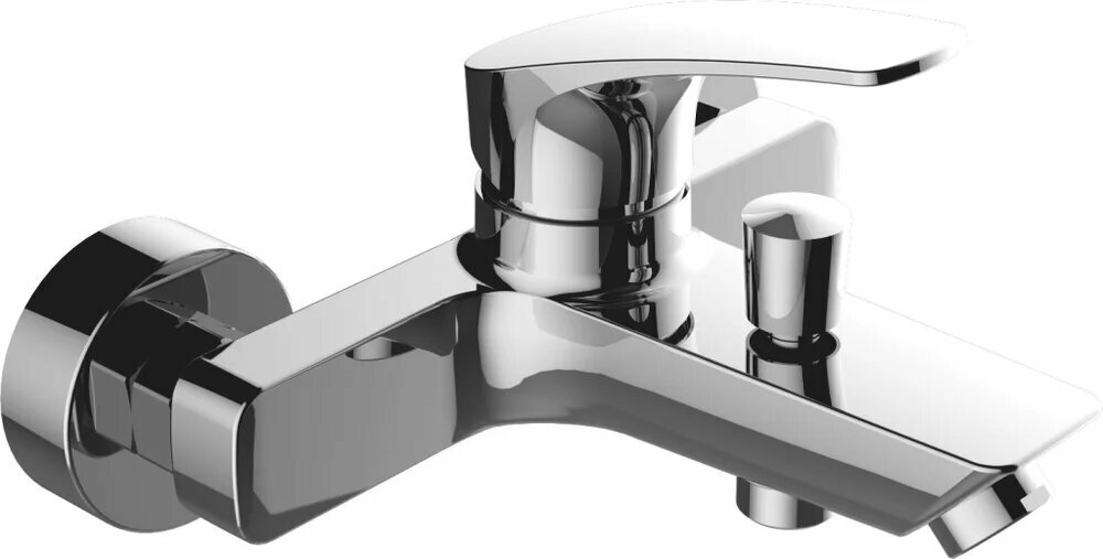 Смеситель для ванны с душем Aquanet Static AF330-20C настенный, однорычажный, хром, глянцевый, латунный, без лейки, с керамическим картриджем