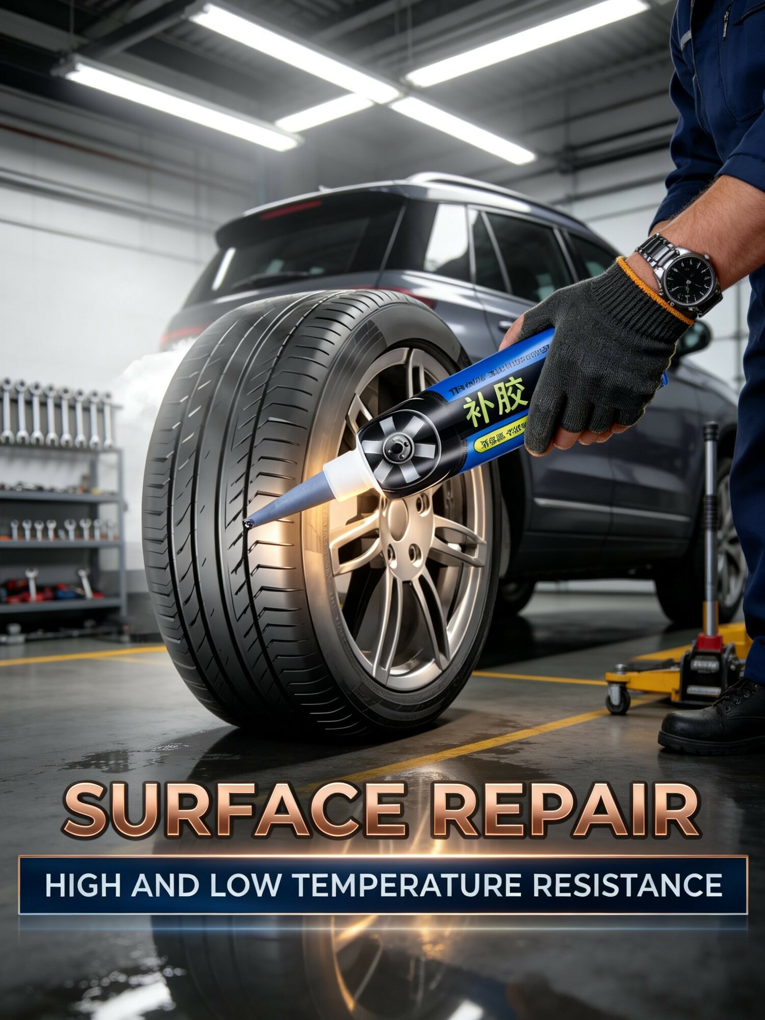 Клей шиноремонтный готовый раствор, жидкая резина 60 мл для герметизации проколов