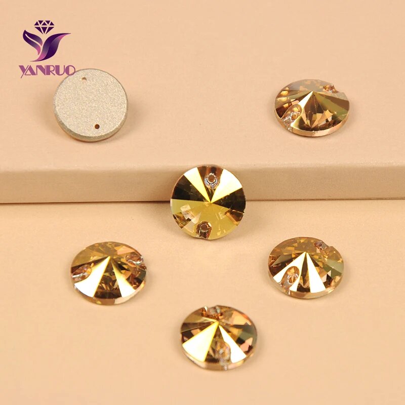 Стразы YANRUO Rivoli Metallic Sunshine 14mm, 56шт