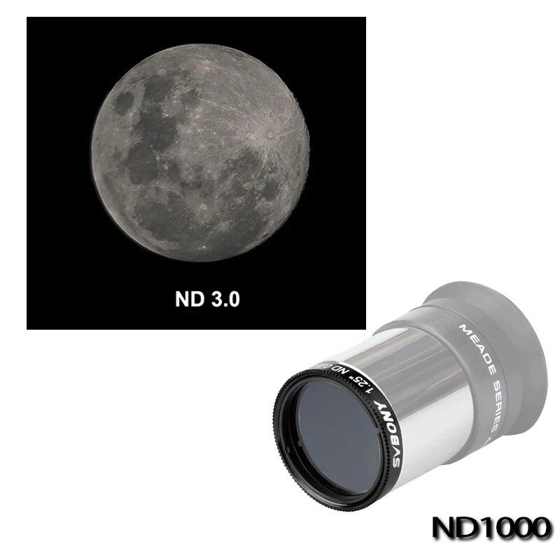 Svbony ND фильтр для телескопа 1.25", набор ND4/ND8/ND16/ND1000 SV139 ND1000
