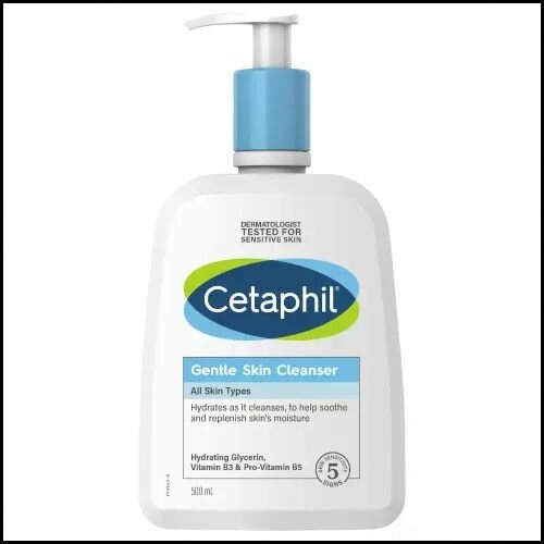 Мягкое очищающее средство Cetaphil, 500 мл