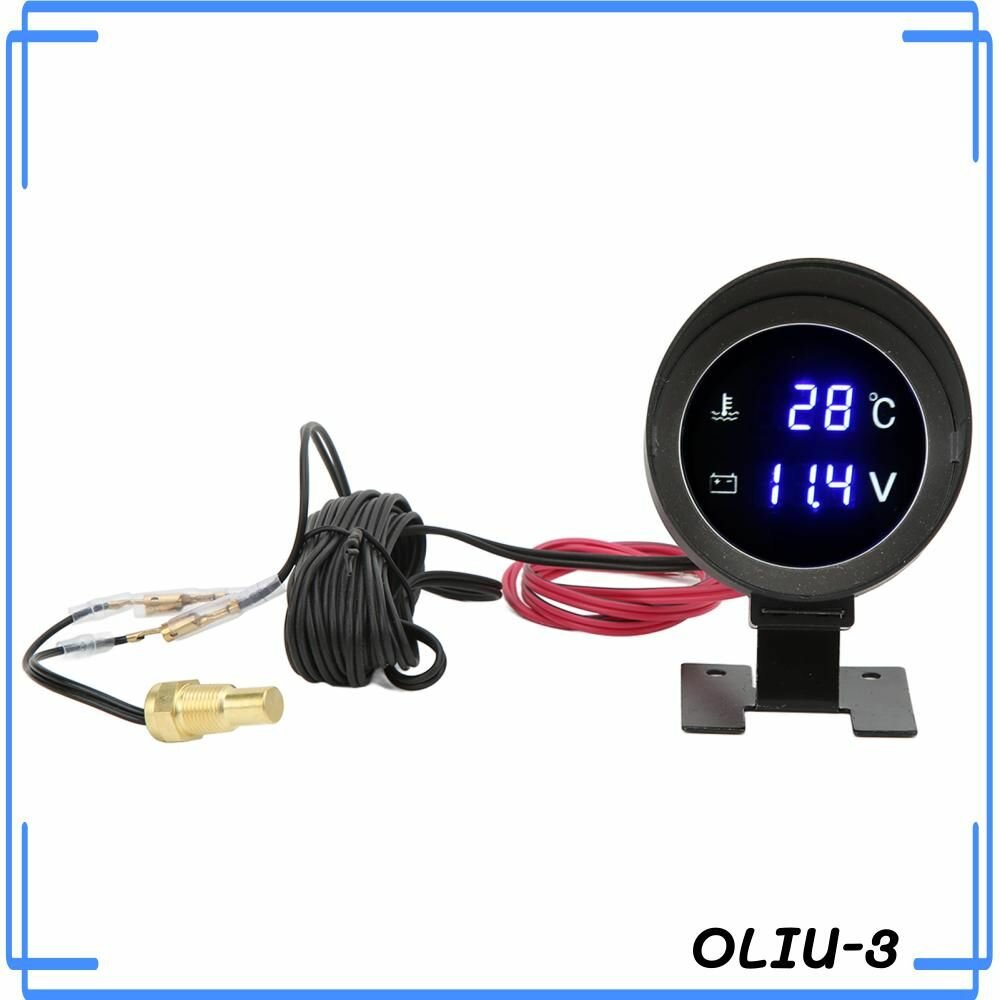Датчик температуры воды для авто с синим LED-дисплеем, показывает температуру и напряжение, 9-36 В, универсальный
