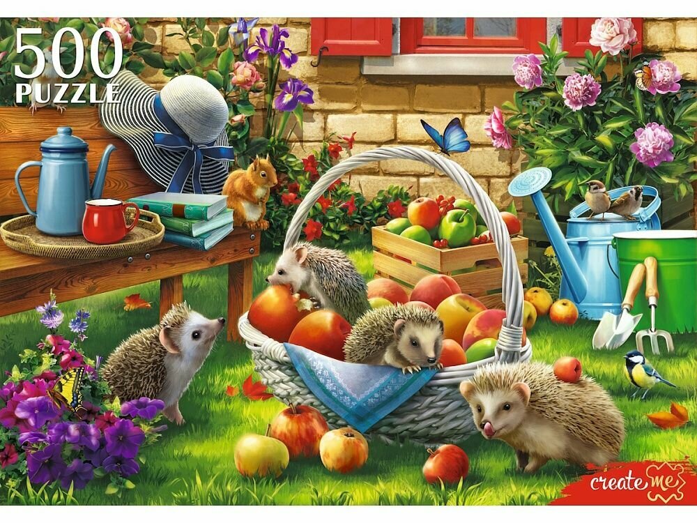 Puzzle/пазлы 500 элементов "Семья ежей" (П500-8333)
