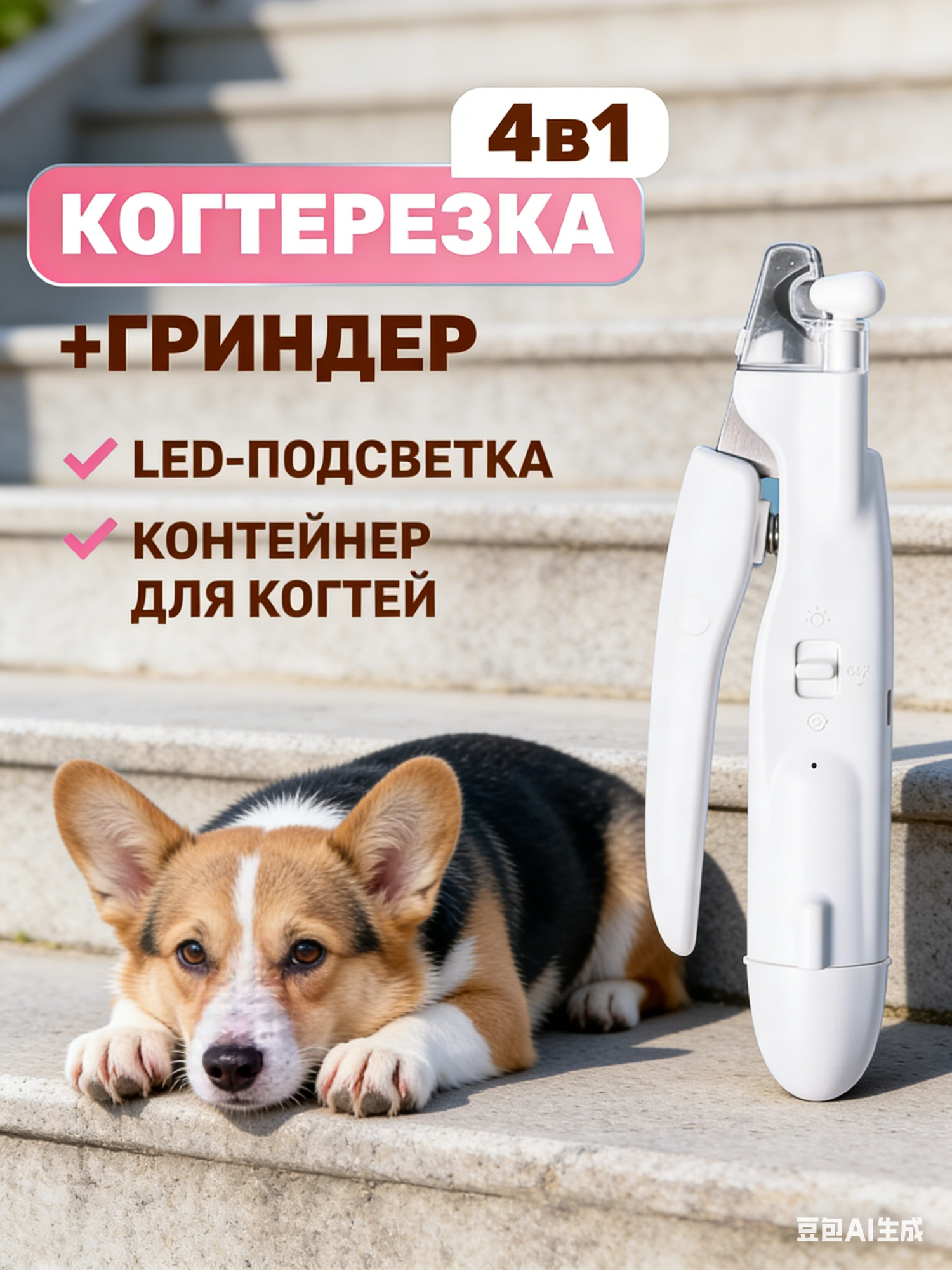 Безопасные когтерезки для собак с ограничителем и подсветкой