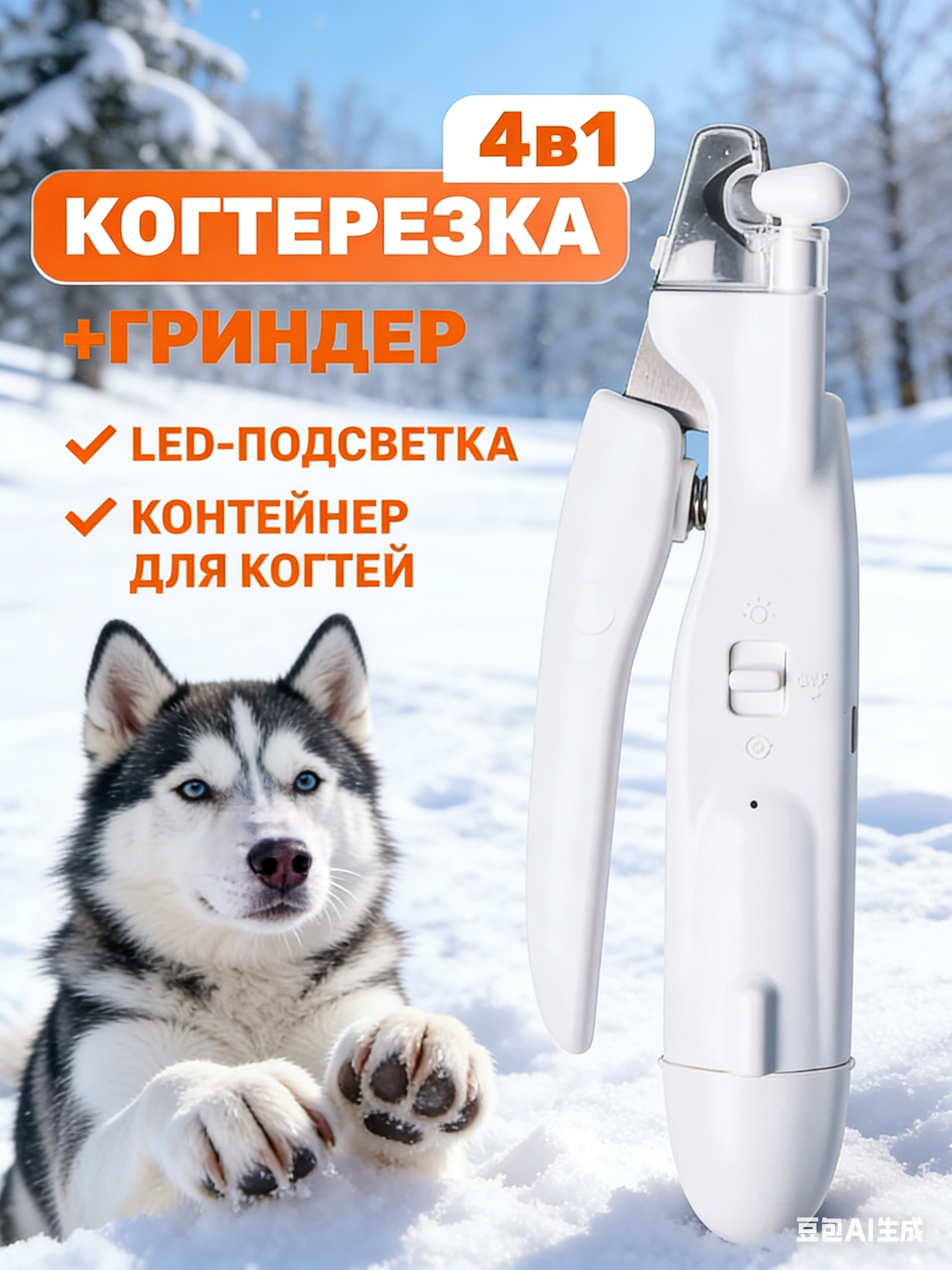 Безопасные когтерезки для собак с ограничителем и подсветкой