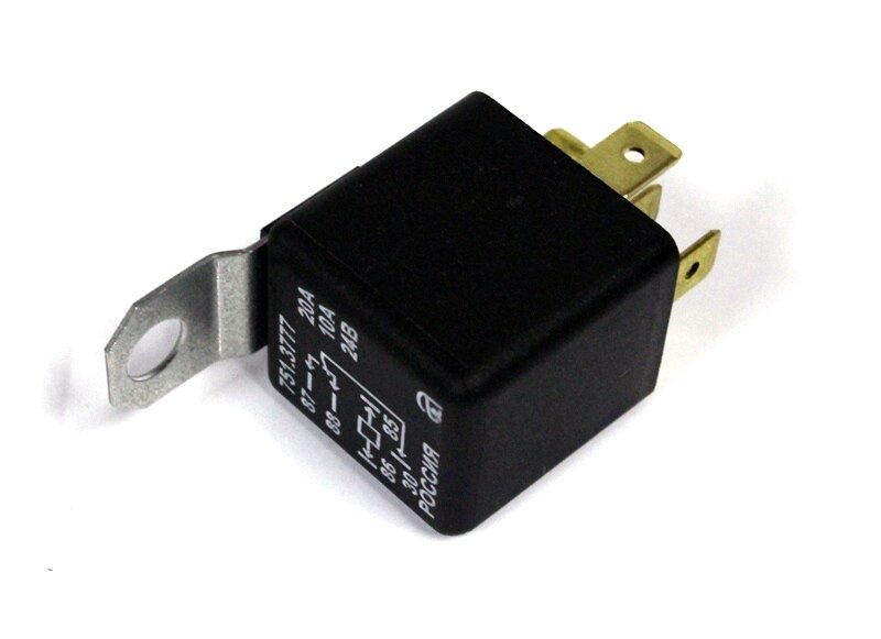 Реле малогабаритное 24v 10/20А 5 контактное с кронштейном (АВАР)(ан.751.3777)