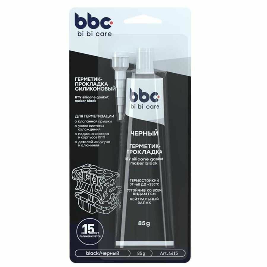 Герметик прокладка силиконовый черный (Bi bi care) 85 г