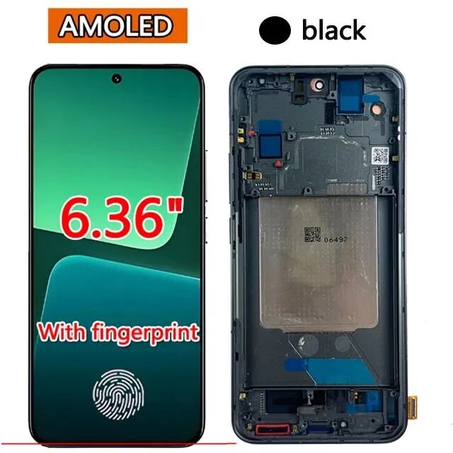 Для Xiaomi Mi 13 2211133C, 2211133G, LCD дисплей с рамкой, сенсорный экран, сборка панели дигитайзера, черный