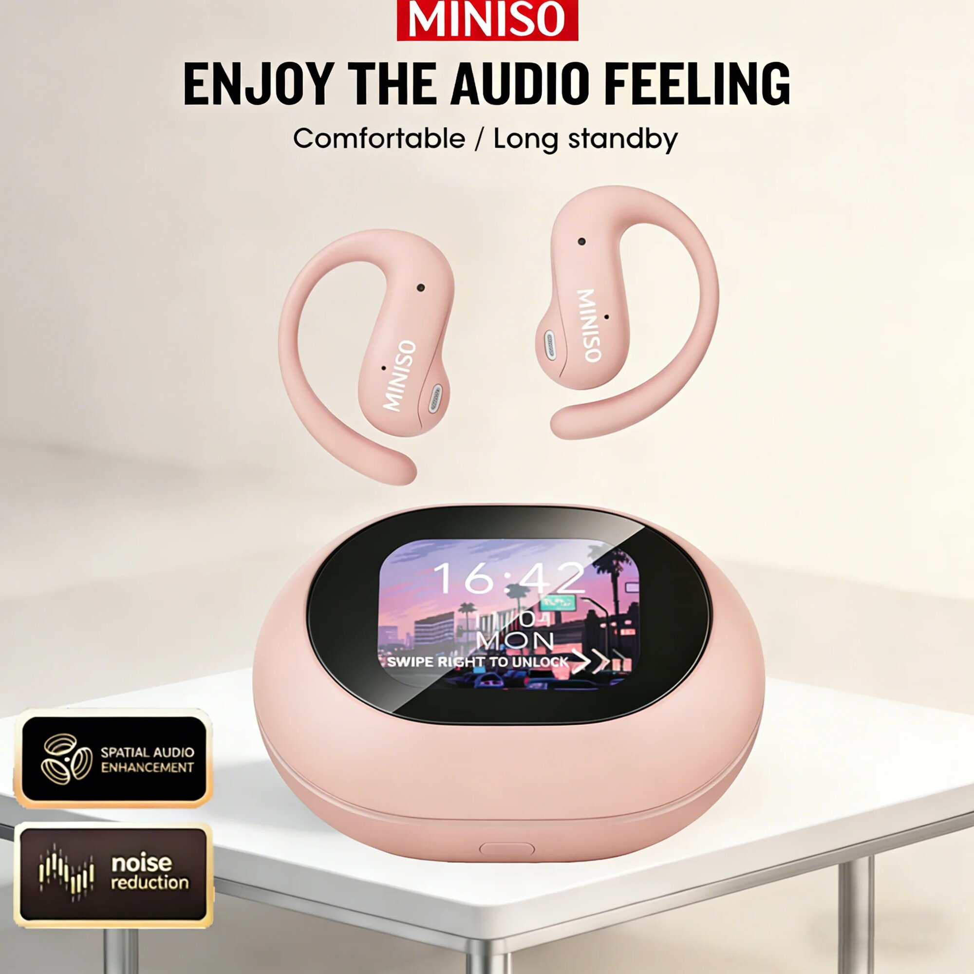Беспроводные наушники MINISO Pink AI