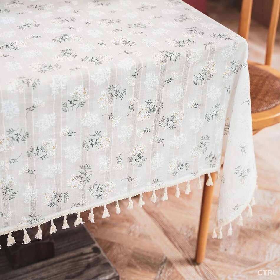 Скатерть хлопковая 60x60 см, Floral-white Tassels Скатерть хлопковая 60x60 см, Floral-white Tassels