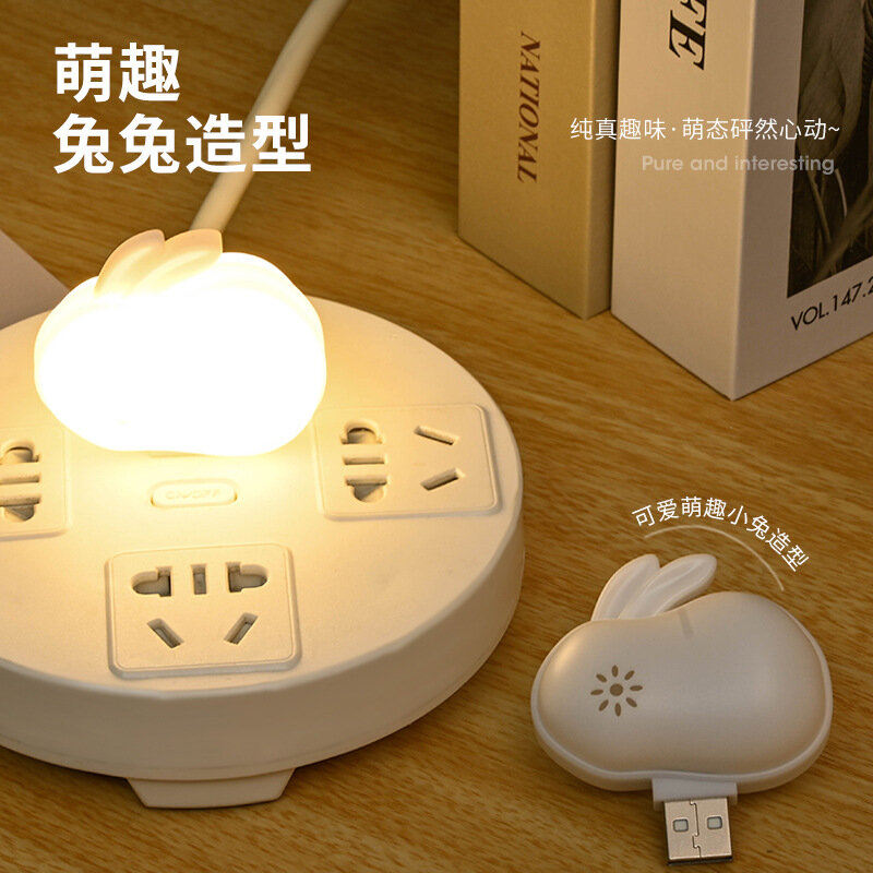 USB-светильник-зайчик с теплым светом, 10 шт. перезаряжаемый ночник для сна и комфорта