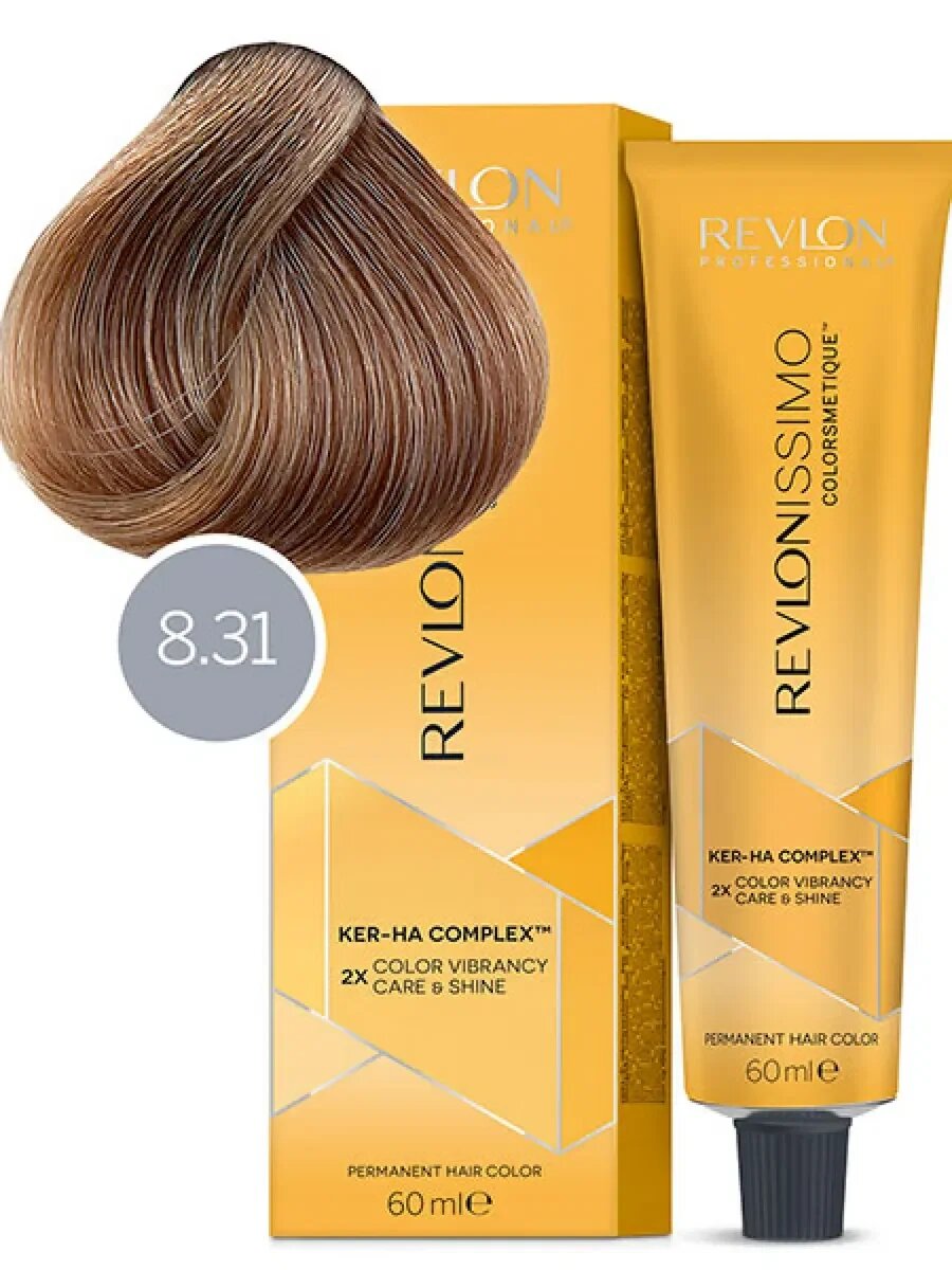 Краска для волос Revlon Professional Revlonissimo Colorsmetique Care & Shine, с гиалуроновой кислотой, тон 8.31