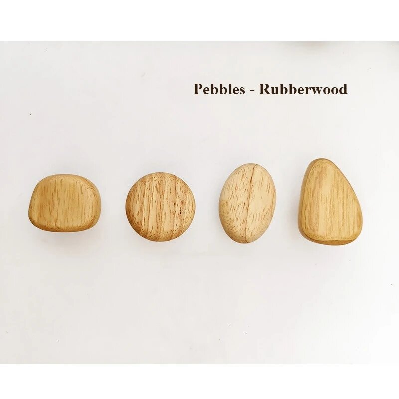 Деревянные крючки-галька Rubberwood, 4шт