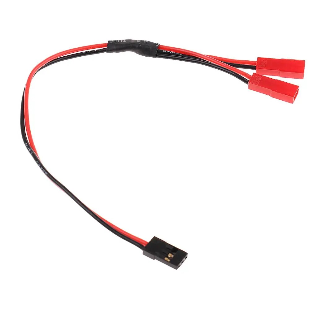 JR 1 male to JST 2 female Y-splitter cable