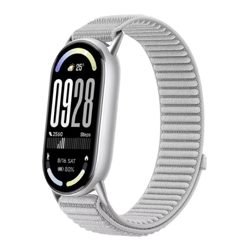 Нейлоновый ремешок для Xiaomi Mi Band 8 Premium Grey