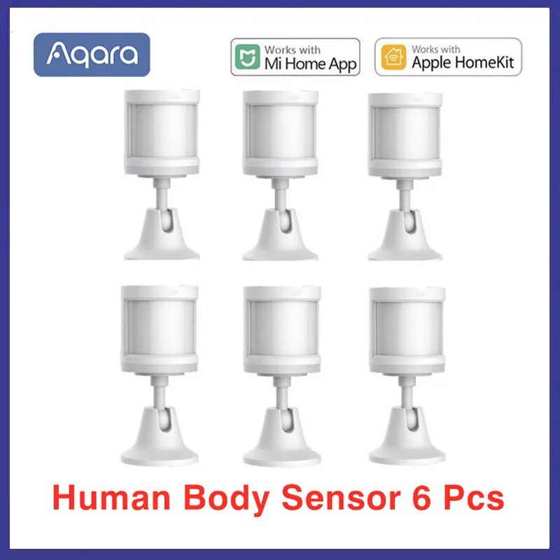 Aqara Smart Wireless ZigBee датчик движения человека, система сигнализации для дома, совместима с Mi Homekit Xiaomi Mijia — 6 штук датчика Aqara