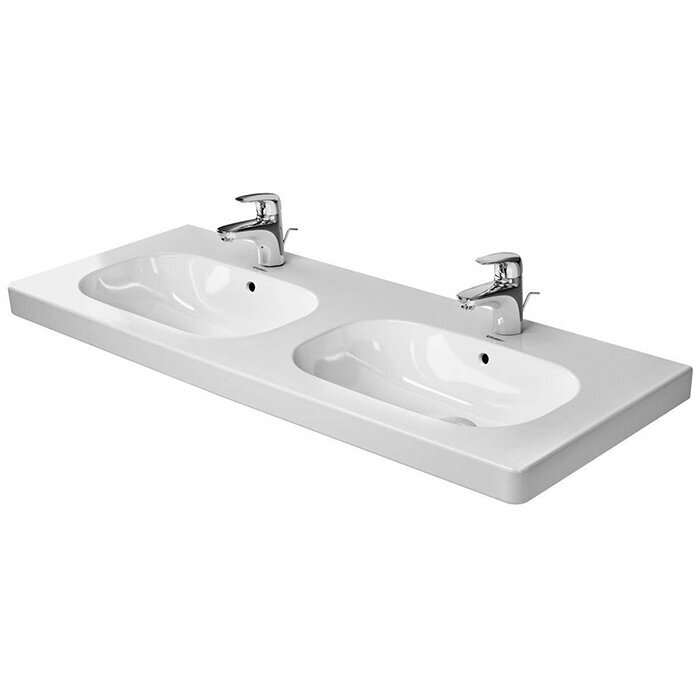 Раковина Duravit D-Code 03481200002 для мебели, 120х49см, с 1 отв, двойная, с перел, цвет белый