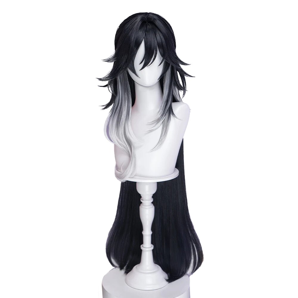 Косплей парик Silver Wolf Honkai: Star Rail Черный, Ashveil Wig Only, IN STOCK