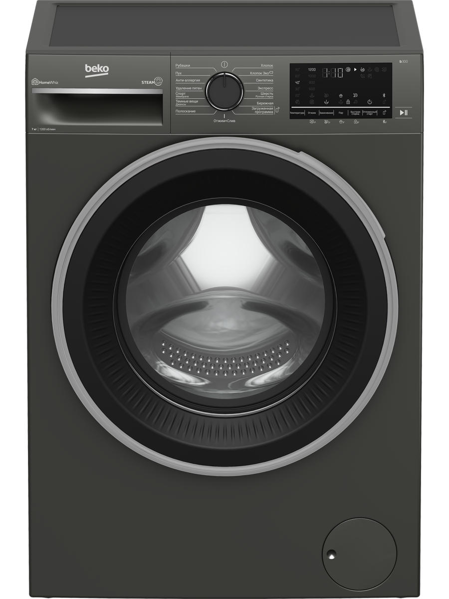 Стиральная машина Beko Beyond B3WFR572AB кл: A фронтальная, макс. загрузка:7кг антрацит